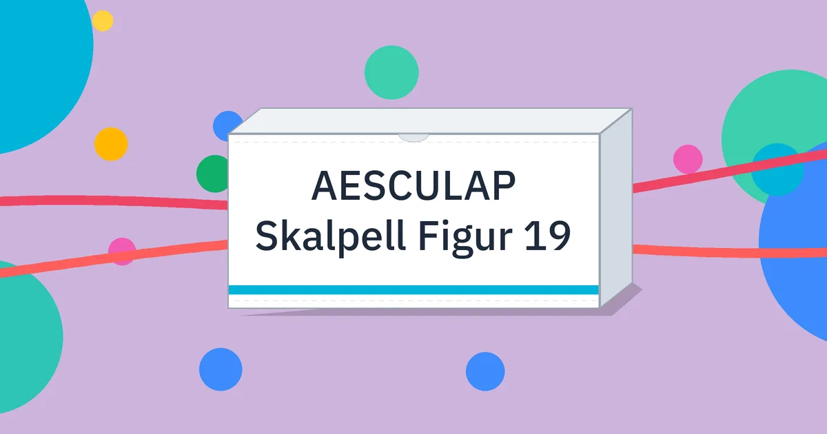 Symbolbild: Packung mit der Aufschrift AESCULAP Skalpell Figur 19 (PZN 11514179) – Verfügbarkeit und Bezug in Apotheken in Frankfurt am Main