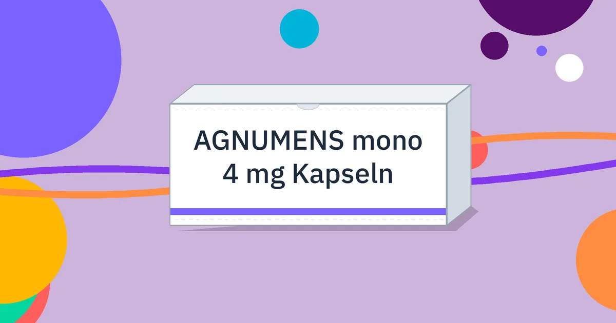 Symbolbild: Packung mit der Aufschrift AGNUMENS mono 4 mg Kapseln (PZN 19808236) – Verfügbarkeit und Bezug in Apotheken in Frankfurt am Main