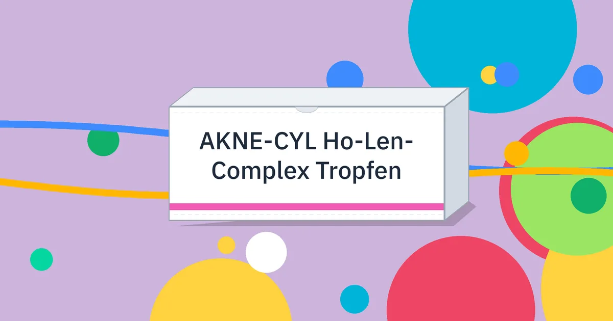 Symbolbild: Packung mit der Aufschrift AKNE-CYL Ho-Len-Complex Tropfen (PZN 01742873) – Verfügbarkeit und Bezug in Apotheken in Frankfurt am Main
