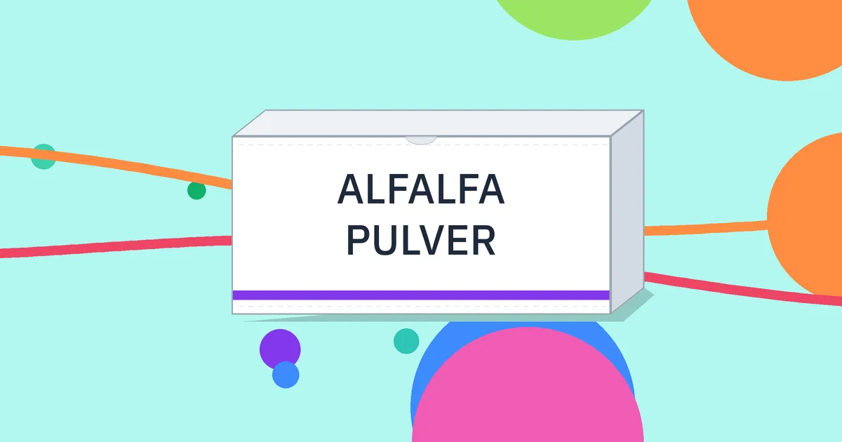 Symbolbild: Packung mit der Aufschrift ALFALFA PULVER (PZN 01449311) – Verfügbarkeit und Bezug in Apotheken in Frankfurt am Main