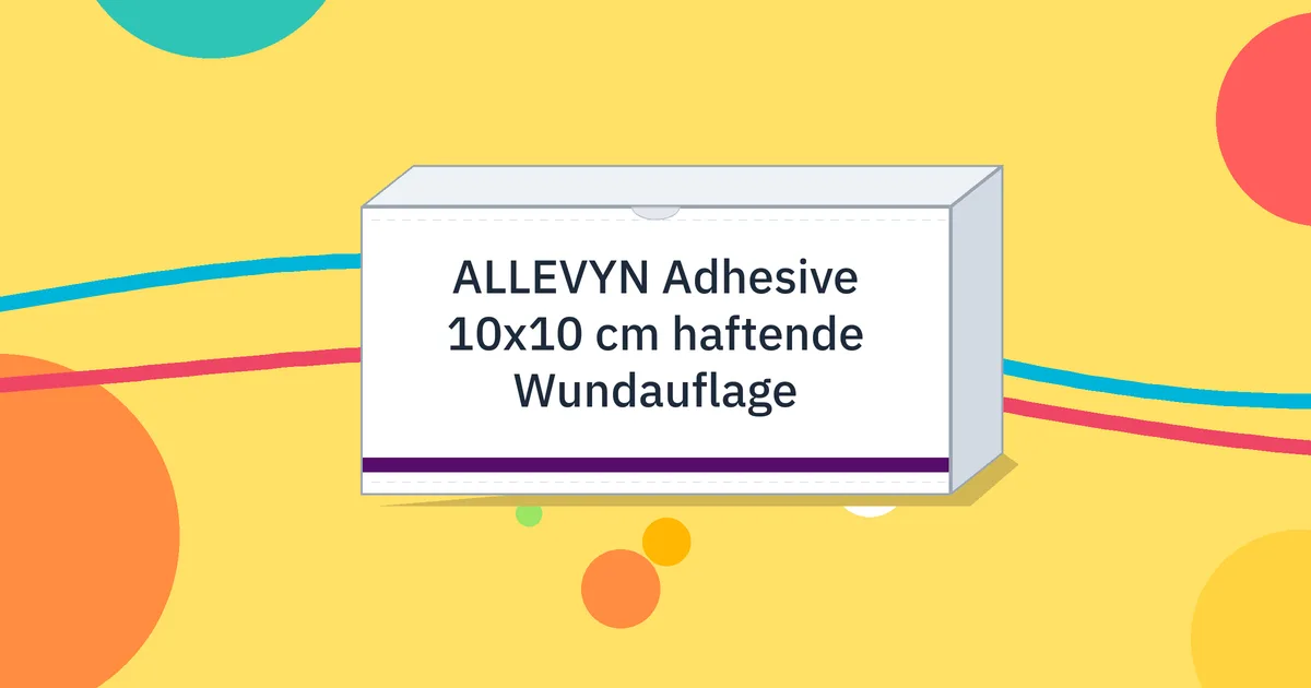 Symbolbild: Packung mit der Aufschrift ALLEVYN Adhesive 10x10 cm haftende Wundauflage (PZN 14040960) – Verfügbarkeit und Bezug in Apotheken in Frankfurt am Main