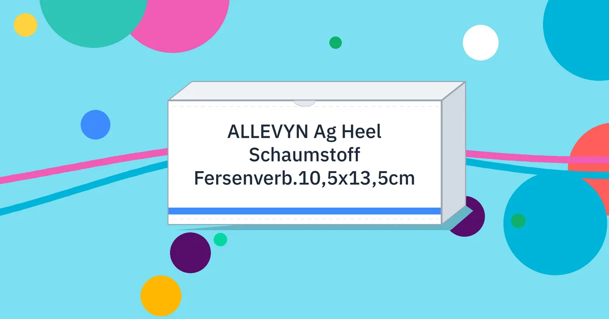 Symbolbild: Packung mit der Aufschrift ALLEVYN Ag Heel Schaumstoff Fersenverb.10,5x13,5cm (PZN 15232093) – Verfügbarkeit und Bezug in Apotheken in Frankfurt am Main