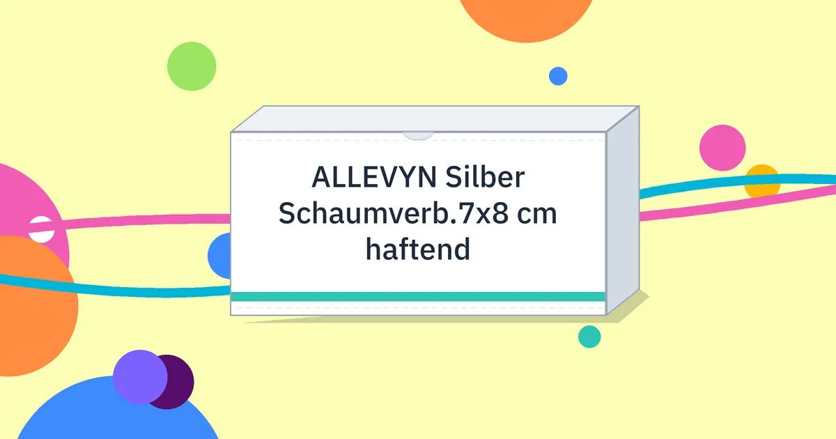 Symbolbild: Packung mit der Aufschrift ALLEVYN Silber Schaumverb.7x8 cm haftend (PZN 16164519) – Verfügbarkeit und Bezug in Apotheken in Frankfurt am Main