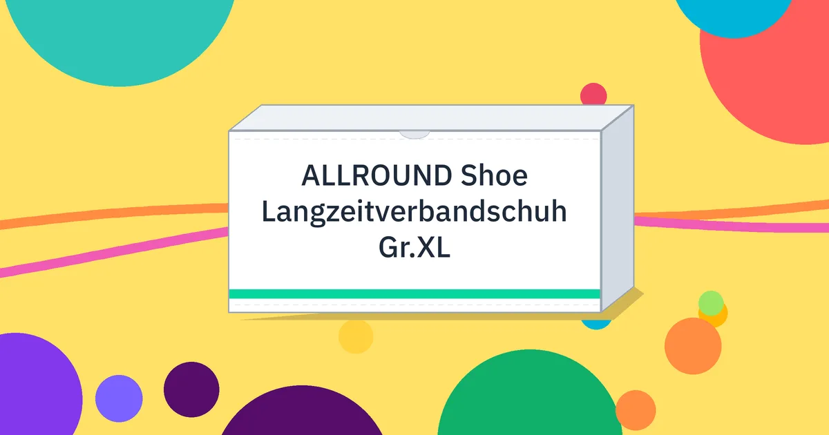 Symbolbild: Packung mit der Aufschrift ALLROUND Shoe Langzeitverbandschuh Gr.XL (PZN 13712676) – Verfügbarkeit und Bezug in Apotheken in Frankfurt am Main