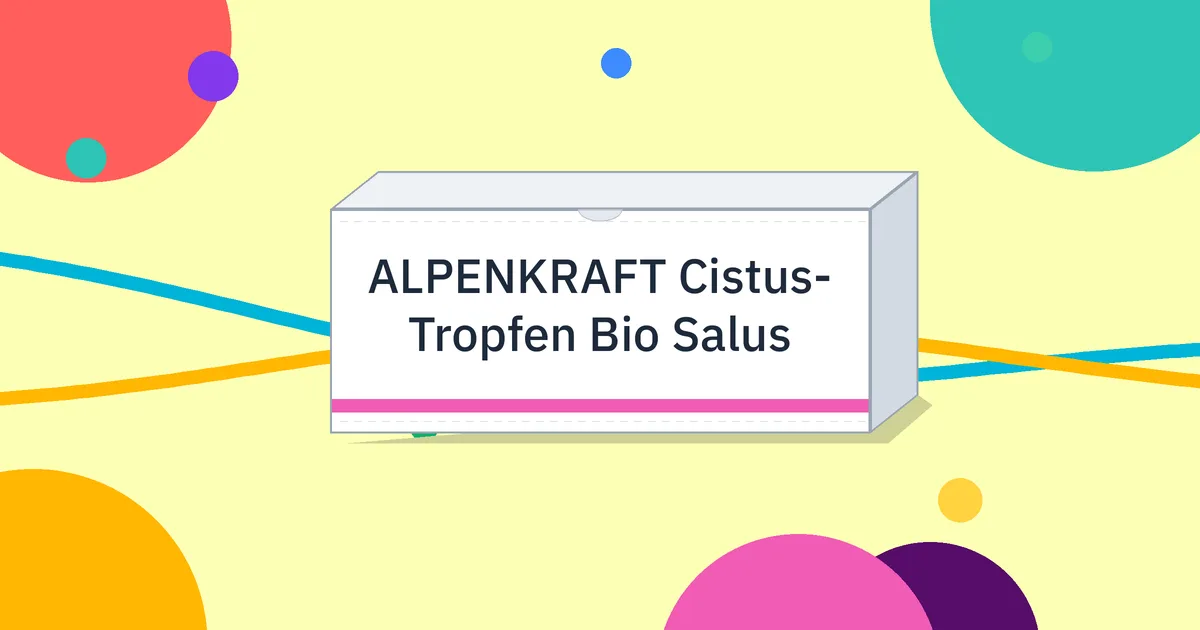 Symbolbild: Packung mit der Aufschrift ALPENKRAFT Cistus-Tropfen Bio Salus (PZN 16624748) – Verfügbarkeit und Bezug in Apotheken in Frankfurt am Main