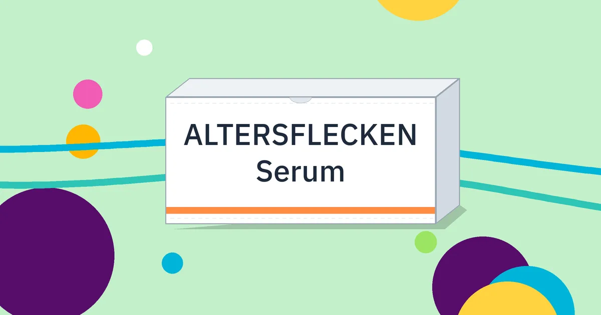 Symbolbild: Packung mit der Aufschrift ALTERSFLECKEN Serum (PZN 19402971) – Verfügbarkeit und Bezug in Apotheken in Frankfurt am Main