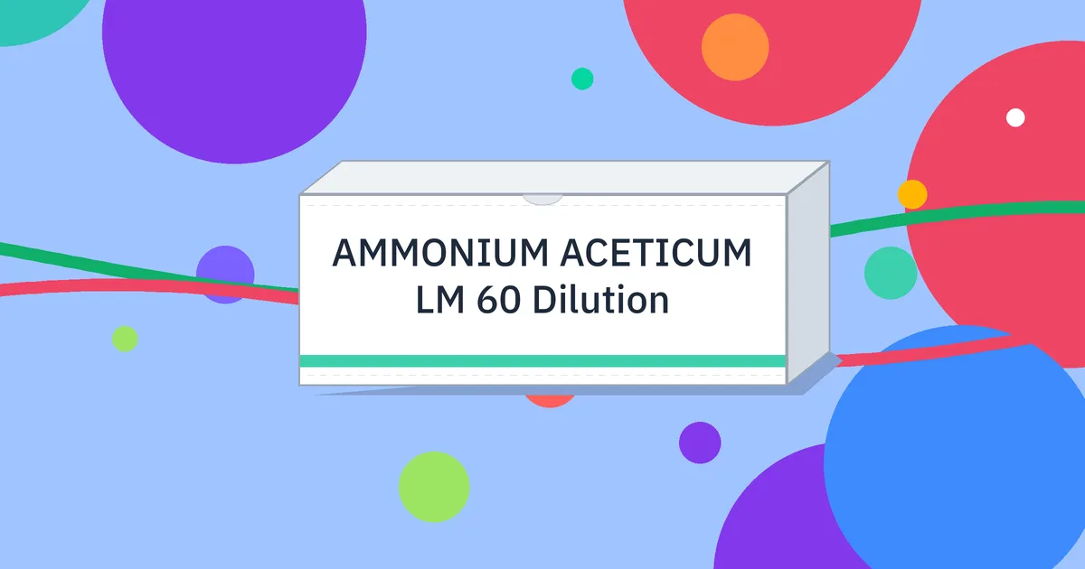 Symbolbild: Packung mit der Aufschrift AMMONIUM ACETICUM LM 60 Dilution (PZN 13319714) – Verfügbarkeit und Bezug in Apotheken in Frankfurt am Main
