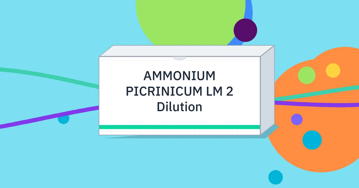 Symbolbild: Packung mit der Aufschrift AMMONIUM PICRINICUM LM 2 Dilution (PZN 13322604) – Verfügbarkeit und Bezug in Apotheken in Frankfurt am Main