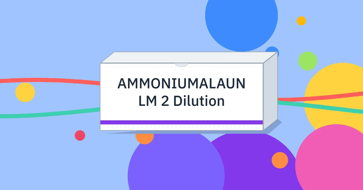 Symbolbild: Packung mit der Aufschrift AMMONIUMALAUN LM 2 Dilution (PZN 13324477) – Verfügbarkeit und Bezug in Apotheken in Frankfurt am Main
