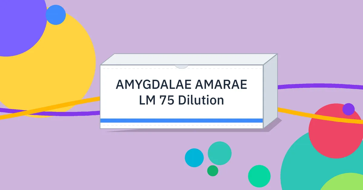 Symbolbild: Packung mit der Aufschrift AMYGDALAE AMARAE LM 75 Dilution (PZN 13325838) – Verfügbarkeit und Bezug in Apotheken in Frankfurt am Main