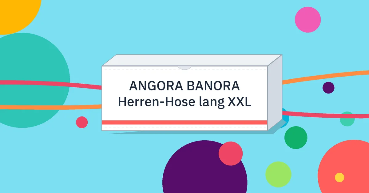 Symbolbild: Packung mit der Aufschrift ANGORA BANORA Herren-Hose lang XXL (PZN 06192503) – Verfügbarkeit und Bezug in Apotheken in Frankfurt am Main