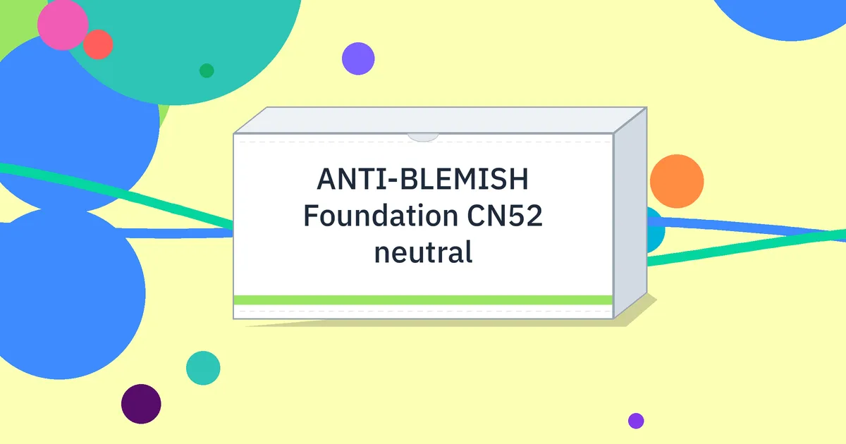 Symbolbild: Packung mit der Aufschrift ANTI-BLEMISH Foundation CN52 neutral (PZN 19153806) – Verfügbarkeit und Bezug in Apotheken in Frankfurt am Main