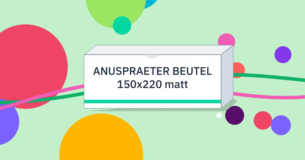 Symbolbild: Packung mit der Aufschrift ANUSPRAETER BEUTEL 150x220 matt (PZN 01723829) – Verfügbarkeit und Bezug in Apotheken in Frankfurt am Main