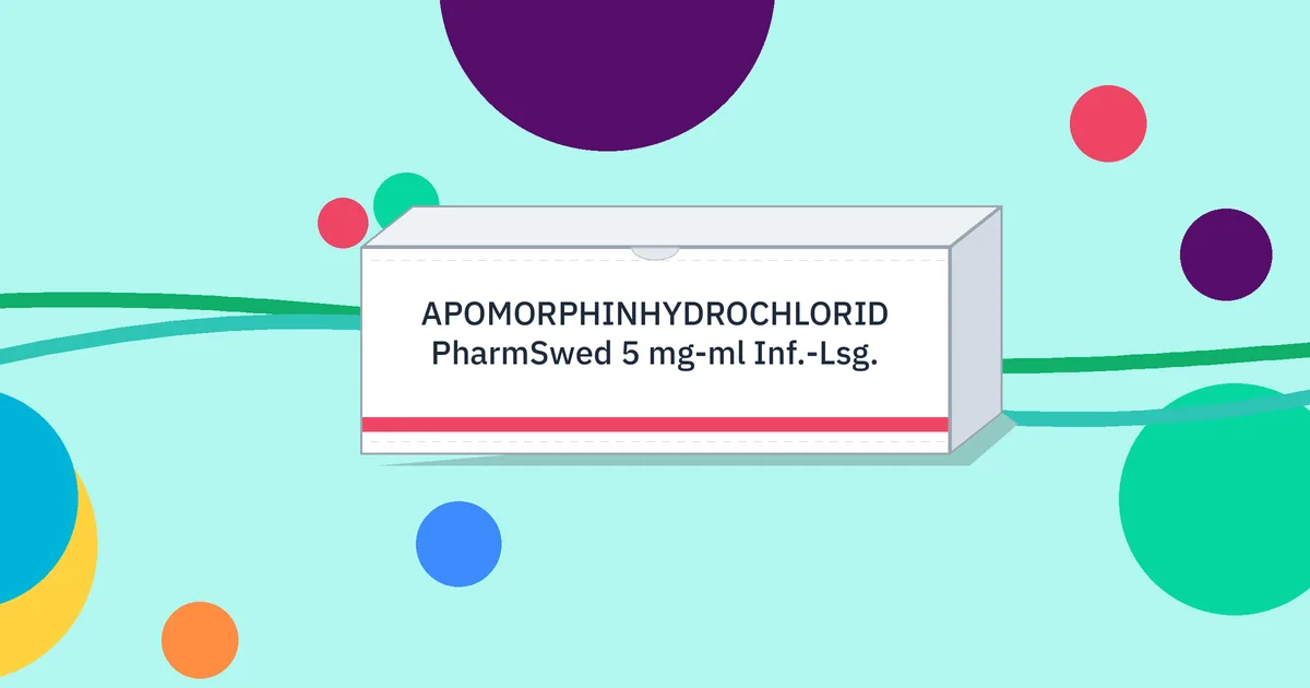 Symbolbild: Packung mit der Aufschrift APOMORPHINHYDROCHLORID PharmSwed 5 mg-ml Inf.-Lsg. (PZN 16930787) – Verfügbarkeit und Bezug in Apotheken in Frankfurt am Main