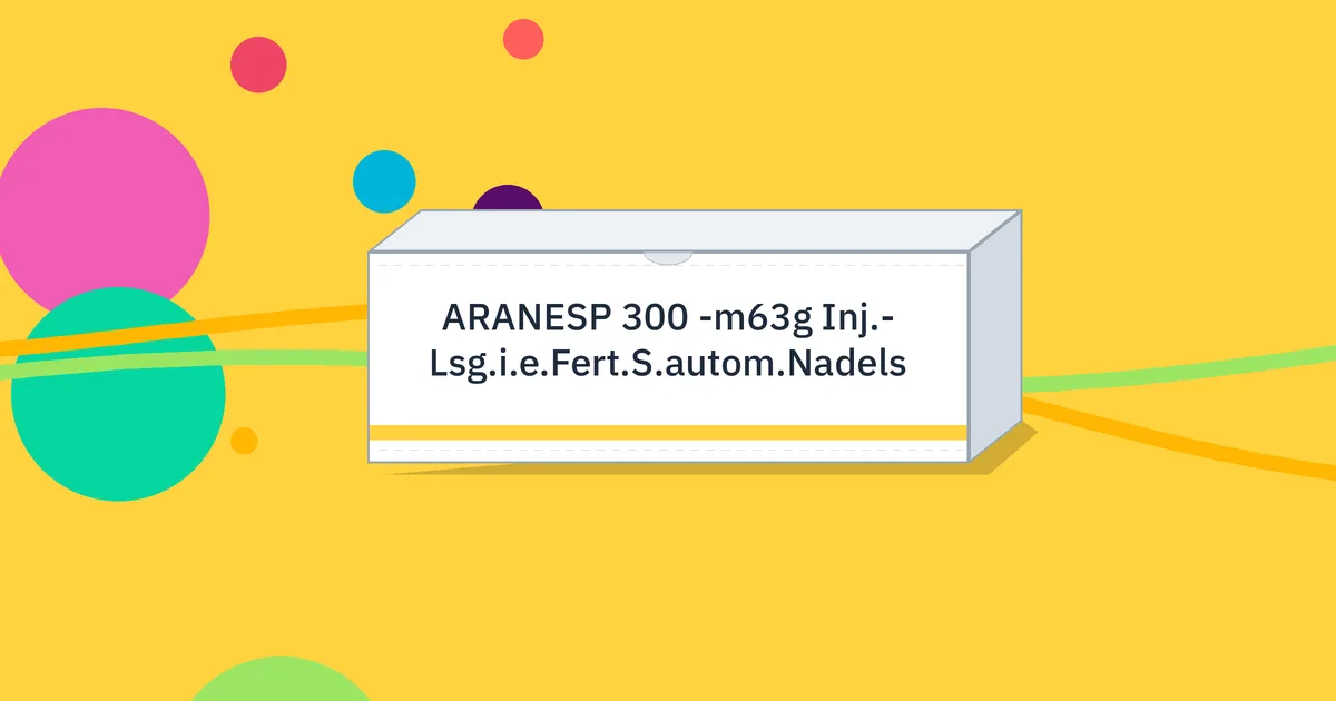 Symbolbild: Packung mit der Aufschrift ARANESP 300 -m63g Inj.-Lsg.i.e.Fert.S.autom.Nadels (PZN 17562759) – Verfügbarkeit und Bezug in Apotheken in Frankfurt am Main