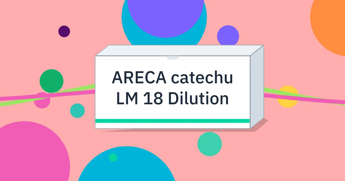 Symbolbild: Packung mit der Aufschrift ARECA catechu LM 18 Dilution (PZN 13388721) – Verfügbarkeit und Bezug in Apotheken in Frankfurt am Main