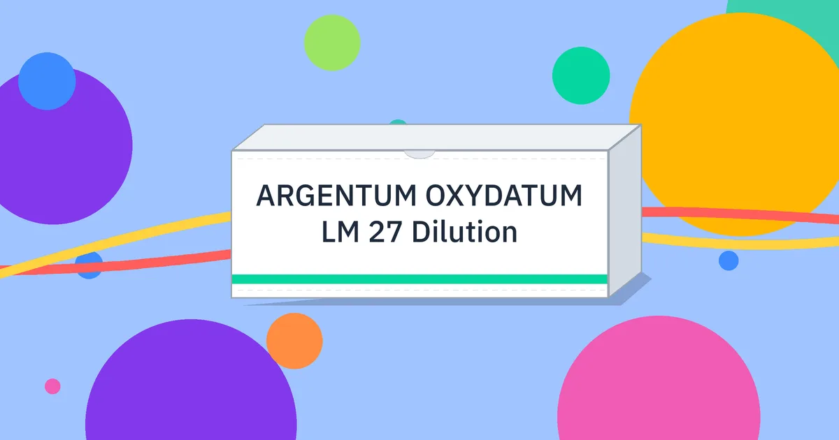 Symbolbild: Packung mit der Aufschrift ARGENTUM OXYDATUM LM 27 Dilution (PZN 12769289) – Verfügbarkeit und Bezug in Apotheken in Frankfurt am Main