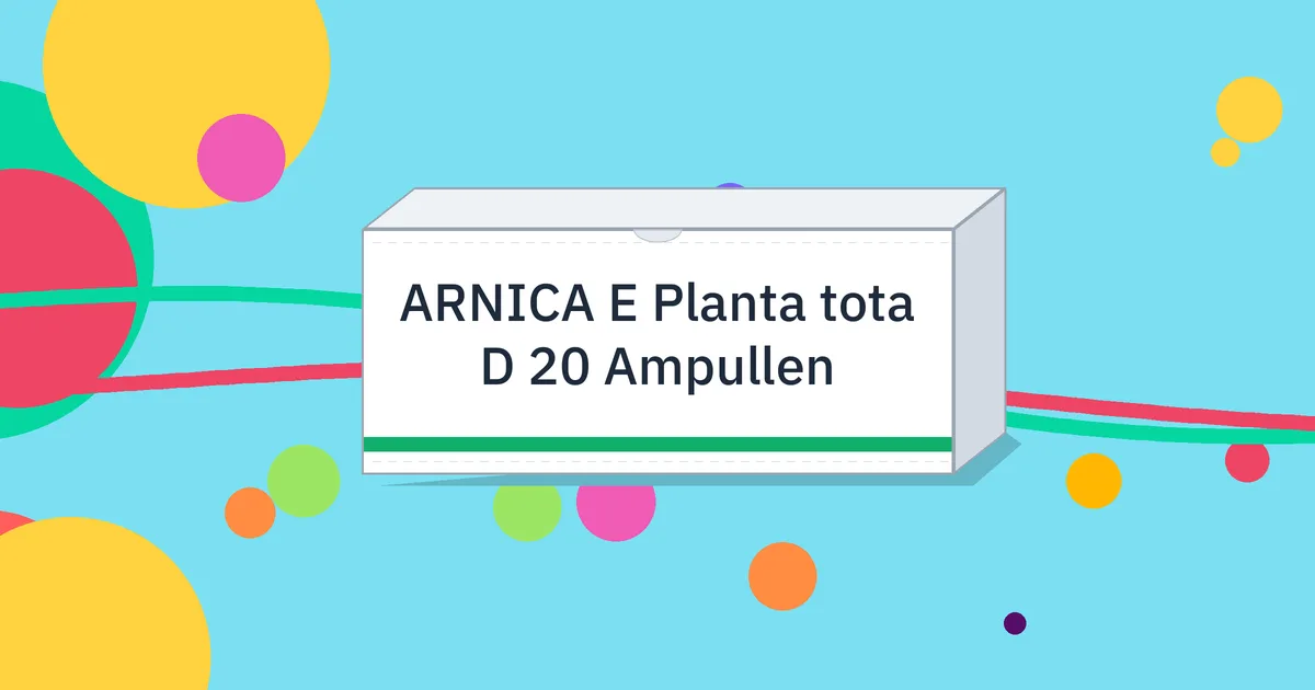 Symbolbild: Packung mit der Aufschrift ARNICA E Planta tota D 20 Ampullen (PZN 02832644) – Verfügbarkeit und Bezug in Apotheken in Frankfurt am Main