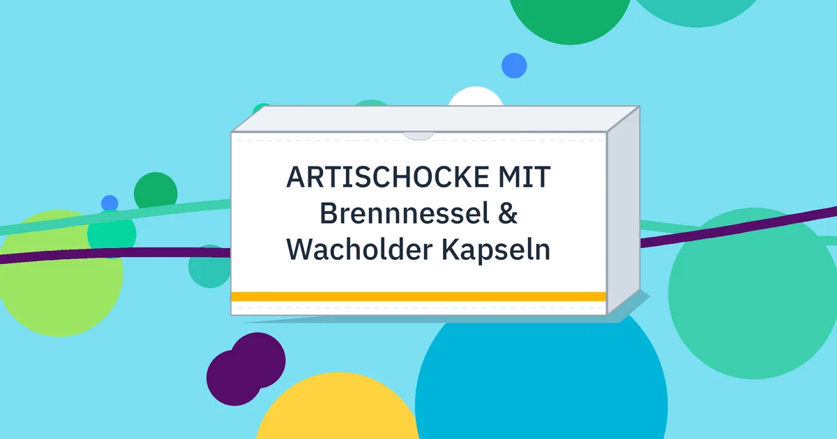 Symbolbild: Packung mit der Aufschrift ARTISCHOCKE MIT Brennnessel & Wacholder Kapseln (PZN 14278236) – Verfügbarkeit und Bezug in Apotheken in Frankfurt am Main