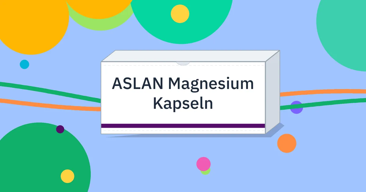 Symbolbild: Packung mit der Aufschrift ASLAN Magnesium Kapseln (PZN 20624889) – Verfügbarkeit und Bezug in Apotheken in Frankfurt am Main