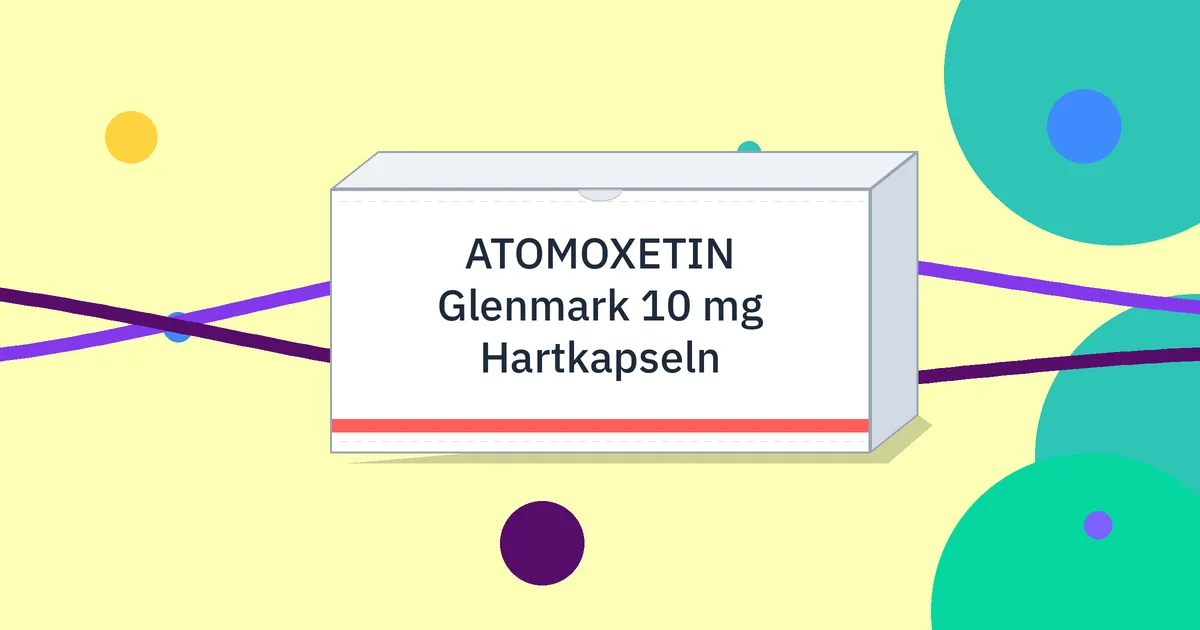 Symbolbild: Packung mit der Aufschrift ATOMOXETIN Glenmark 10 mg Hartkapseln (PZN 15211470) – Verfügbarkeit und Bezug in Apotheken in Frankfurt am Main