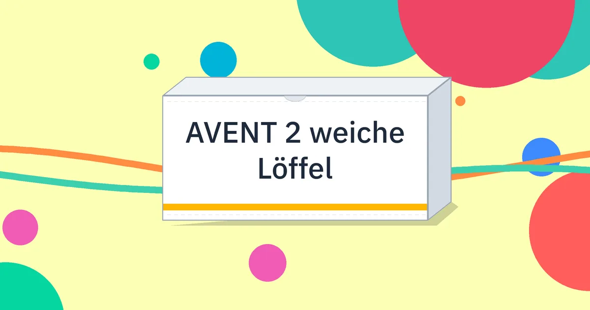 Symbolbild: Packung mit der Aufschrift AVENT 2 weiche Löffel (PZN 06106142) – Verfügbarkeit und Bezug in Apotheken in Frankfurt am Main