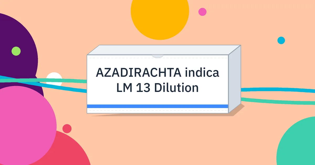 Symbolbild: Packung mit der Aufschrift AZADIRACHTA indica LM 13 Dilution (PZN 13374831) – Verfügbarkeit und Bezug in Apotheken in Frankfurt am Main