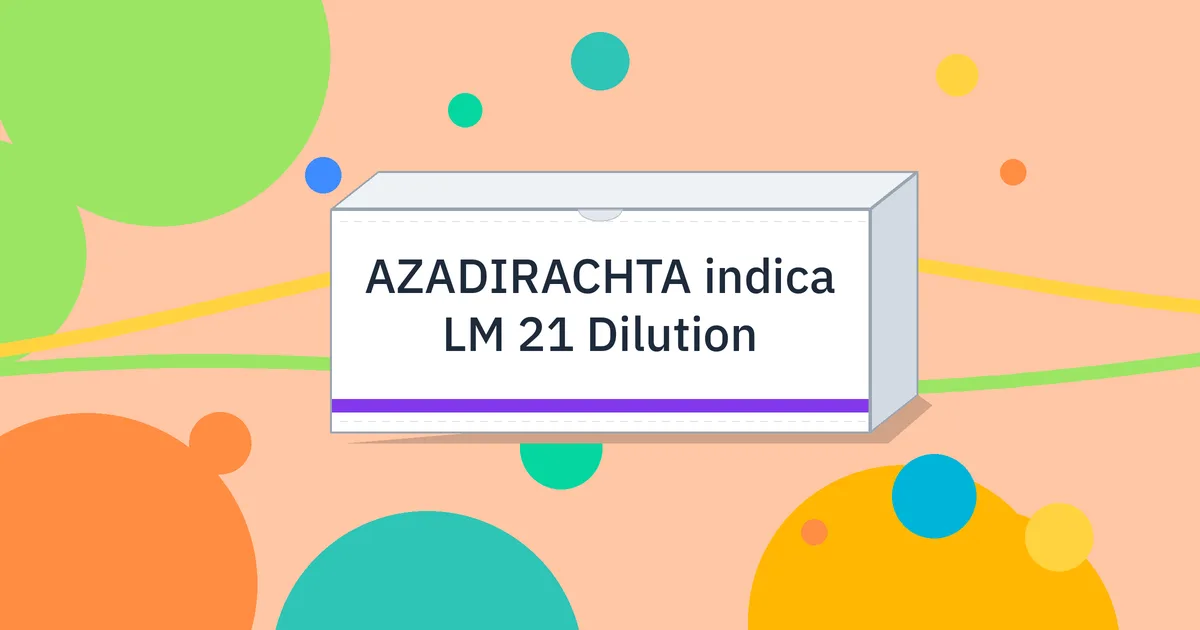 Symbolbild: Packung mit der Aufschrift AZADIRACHTA indica LM 21 Dilution (PZN 13375049) – Verfügbarkeit und Bezug in Apotheken in Frankfurt am Main