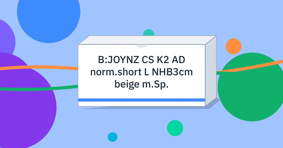 Symbolbild: Packung mit der Aufschrift B:JOYNZ CS K2 AD norm.short L NHB3cm beige m.Sp. (PZN 20529889) – Verfügbarkeit und Bezug in Apotheken in Frankfurt am Main
