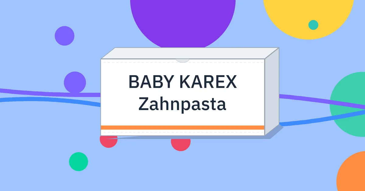 Symbolbild: Packung mit der Aufschrift BABY KAREX Zahnpasta (PZN 19270334) – Verfügbarkeit und Bezug in Apotheken in Frankfurt am Main