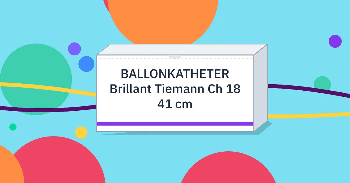 Symbolbild: Packung mit der Aufschrift BALLONKATHETER Brillant Tiemann Ch 18 41 cm (PZN 05141194) – Verfügbarkeit und Bezug in Apotheken in Frankfurt am Main