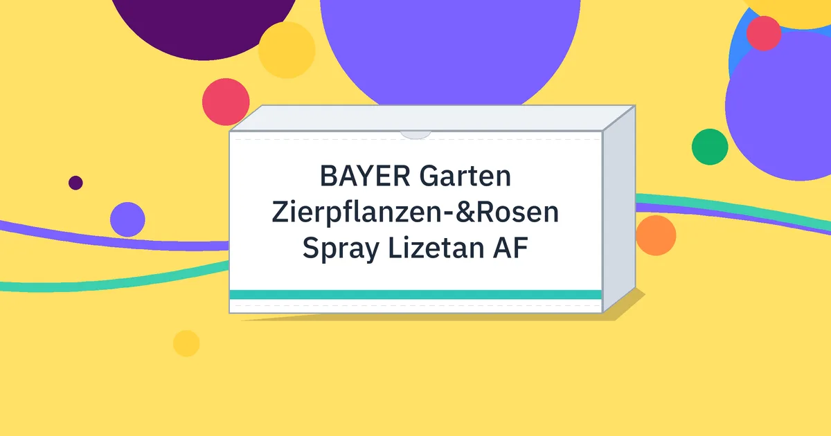 Symbolbild: Packung mit der Aufschrift BAYER Garten Zierpflanzen-&Rosen Spray Lizetan AF (PZN 11360084) – Verfügbarkeit und Bezug in Apotheken in Frankfurt am Main