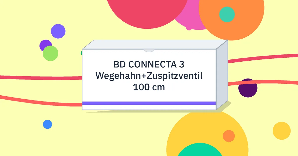 Symbolbild: Packung mit der Aufschrift BD CONNECTA 3 Wegehahn+Zuspitzventil 100 cm (PZN 02044266) – Verfügbarkeit und Bezug in Apotheken in Frankfurt am Main