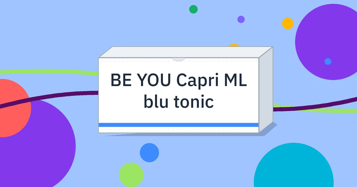 Symbolbild: Packung mit der Aufschrift BE YOU Capri ML blu tonic (PZN 19722032) – Verfügbarkeit und Bezug in Apotheken in Frankfurt am Main