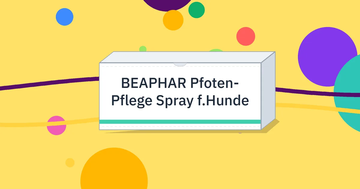 Symbolbild: Packung mit der Aufschrift BEAPHAR Pfoten-Pflege Spray f.Hunde (PZN 16195891) – Verfügbarkeit und Bezug in Apotheken in Frankfurt am Main