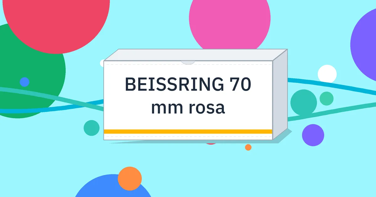 Symbolbild: Packung mit der Aufschrift BEISSRING 70 mm rosa (PZN 01724504) – Verfügbarkeit und Bezug in Apotheken in Frankfurt am Main