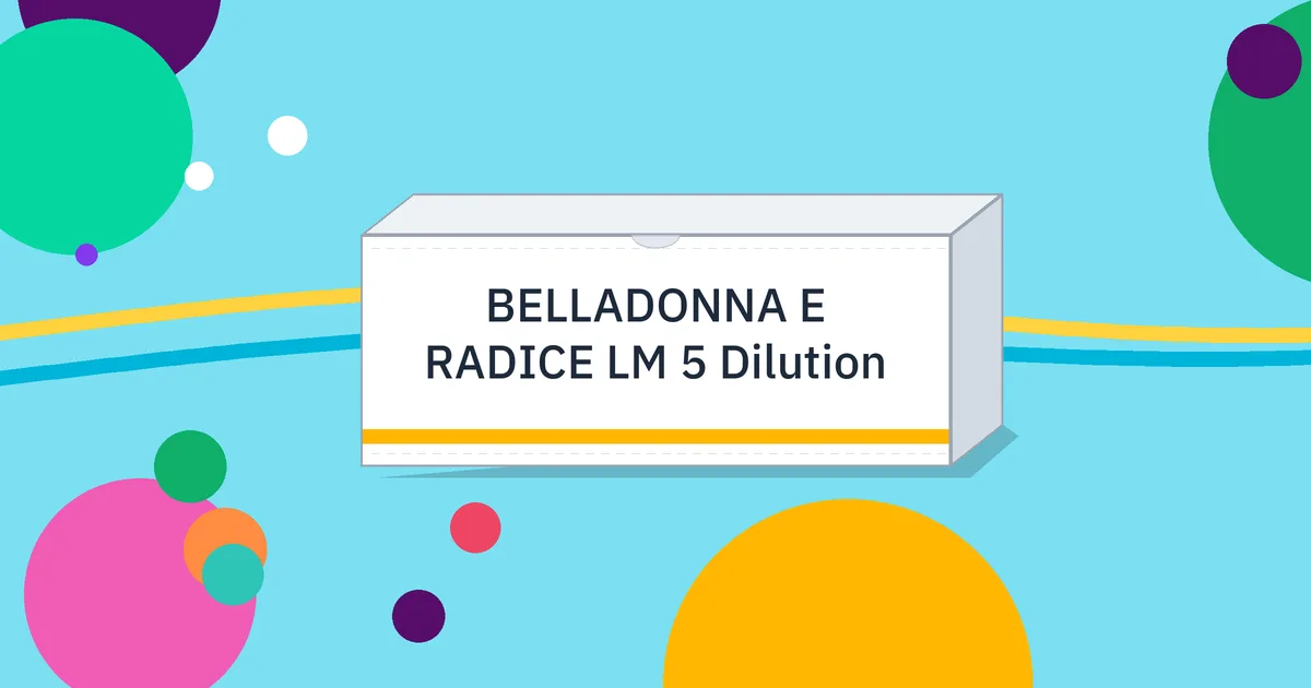 Symbolbild: Packung mit der Aufschrift BELLADONNA E RADICE LM 5 Dilution (PZN 13380961) – Verfügbarkeit und Bezug in Apotheken in Frankfurt am Main