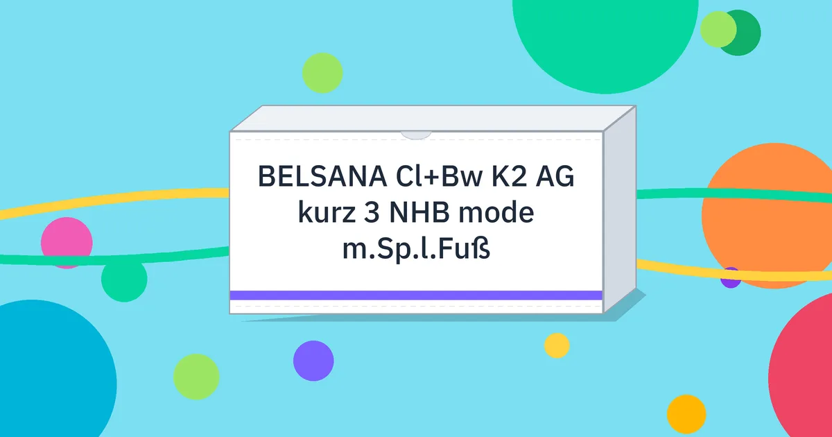 Symbolbild: Packung mit der Aufschrift BELSANA Cl+Bw K2 AG kurz 3 NHB mode m.Sp.l.Fuß (PZN 12246976) – Verfügbarkeit und Bezug in Apotheken in Frankfurt am Main