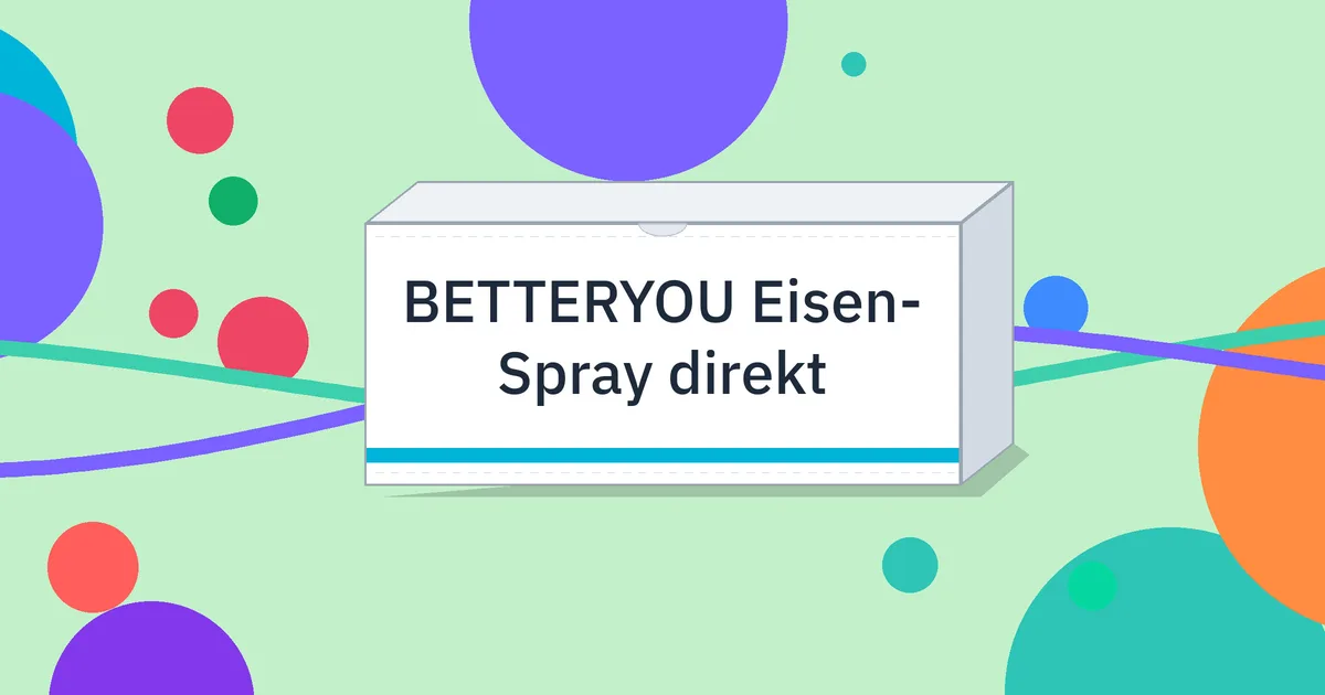 Symbolbild: Packung mit der Aufschrift BETTERYOU Eisen-Spray direkt (PZN 19127648) – Verfügbarkeit und Bezug in Apotheken in Frankfurt am Main