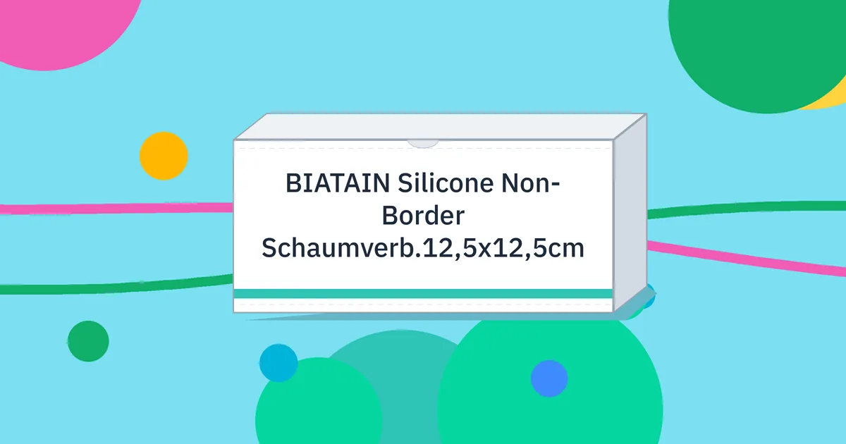 Symbolbild: Packung mit der Aufschrift BIATAIN Silicone Non-Border Schaumverb.12,5x12,5cm (PZN 17639344) – Verfügbarkeit und Bezug in Apotheken in Frankfurt am Main