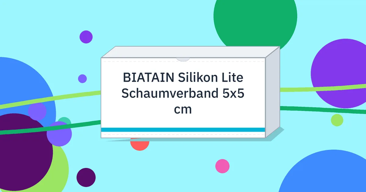 Symbolbild: Packung mit der Aufschrift BIATAIN Silikon Lite Schaumverband 5x5 cm (PZN 11847633) – Verfügbarkeit und Bezug in Apotheken in Frankfurt am Main