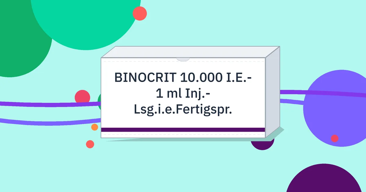 Symbolbild: Packung mit der Aufschrift BINOCRIT 10.000 I.E.-1 ml Inj.-Lsg.i.e.Fertigspr. (PZN 16236265) – Verfügbarkeit und Bezug in Apotheken in Frankfurt am Main