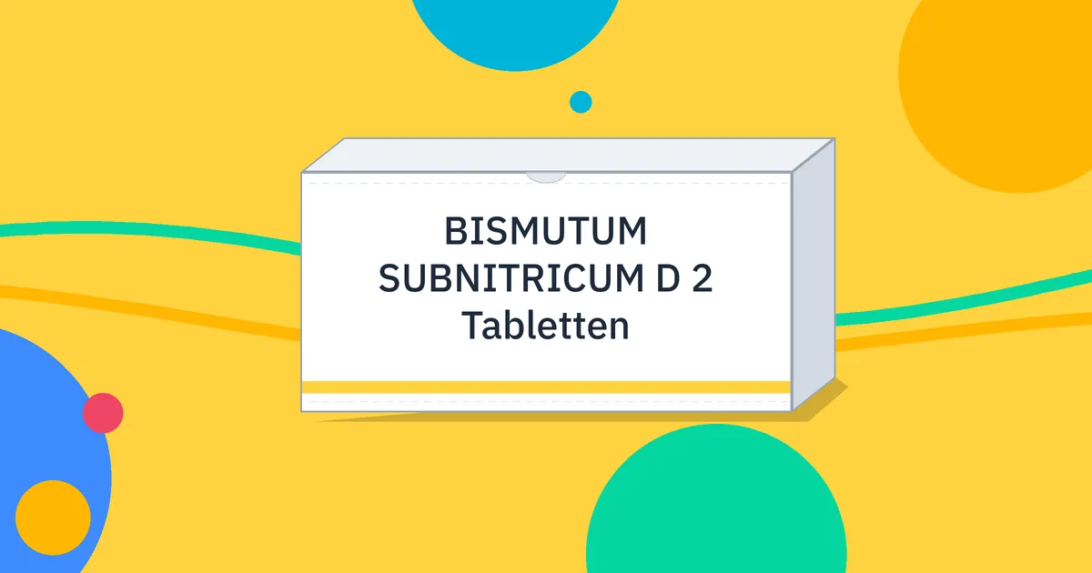 Symbolbild: Packung mit der Aufschrift BISMUTUM SUBNITRICUM D 2 Tabletten (PZN 02626637) – Verfügbarkeit und Bezug in Apotheken in Frankfurt am Main
