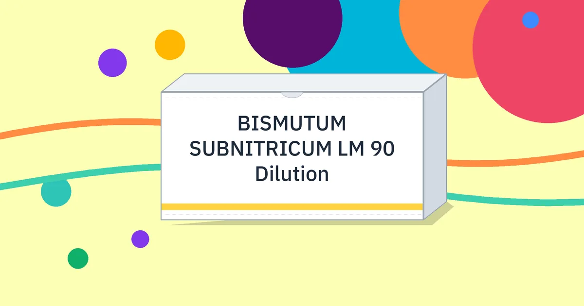 Symbolbild: Packung mit der Aufschrift BISMUTUM SUBNITRICUM LM 90 Dilution (PZN 13389198) – Verfügbarkeit und Bezug in Apotheken in Frankfurt am Main