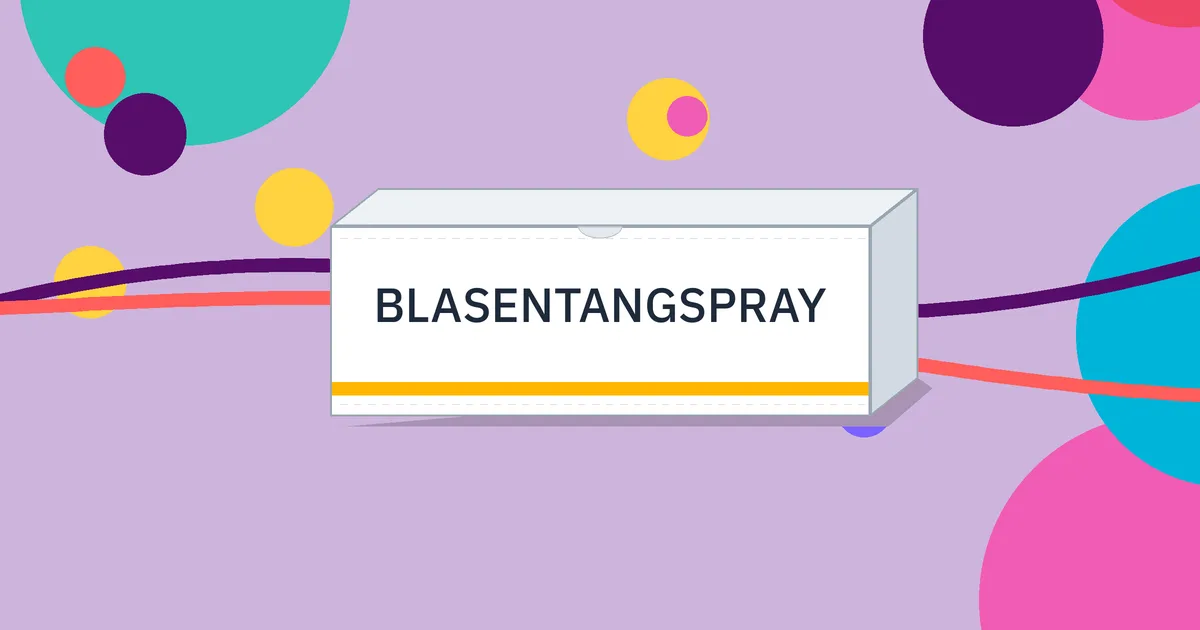 Symbolbild: Packung mit der Aufschrift BLASENTANGSPRAY (PZN 11712241) – Verfügbarkeit und Bezug in Apotheken in Frankfurt am Main