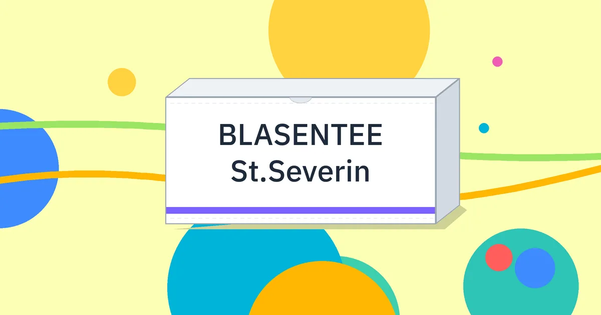 Symbolbild: Packung mit der Aufschrift BLASENTEE St.Severin (PZN 18263102) – Verfügbarkeit und Bezug in Apotheken in Frankfurt am Main
