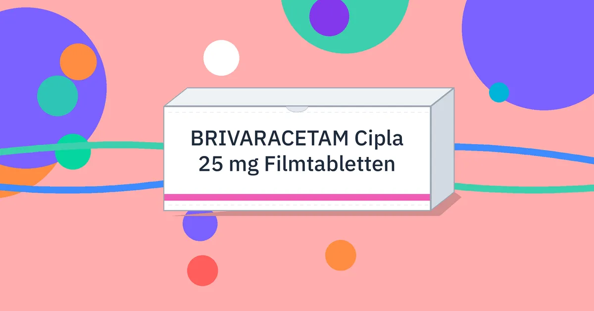 Symbolbild: Packung mit der Aufschrift BRIVARACETAM Cipla 25 mg Filmtabletten (PZN 20408335) – Verfügbarkeit und Bezug in Apotheken in Frankfurt am Main