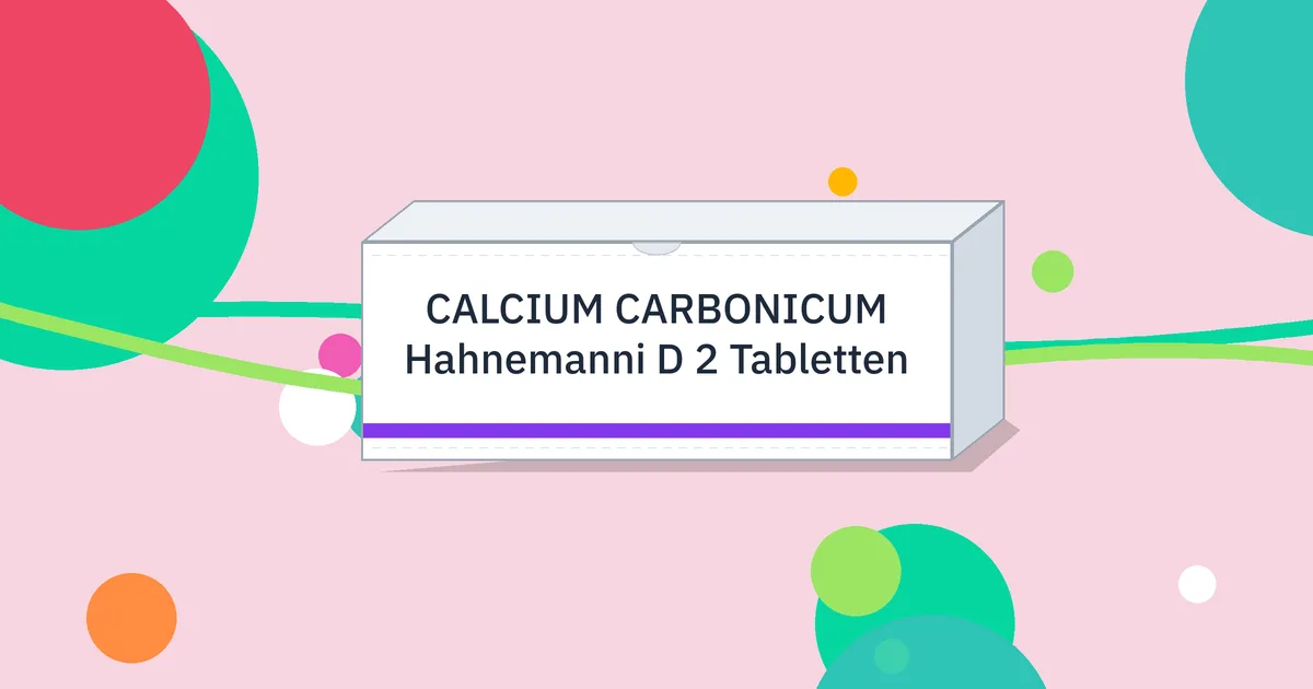 Symbolbild: Packung mit der Aufschrift CALCIUM CARBONICUM Hahnemanni D 2 Tabletten (PZN 02627097) – Verfügbarkeit und Bezug in Apotheken in Frankfurt am Main