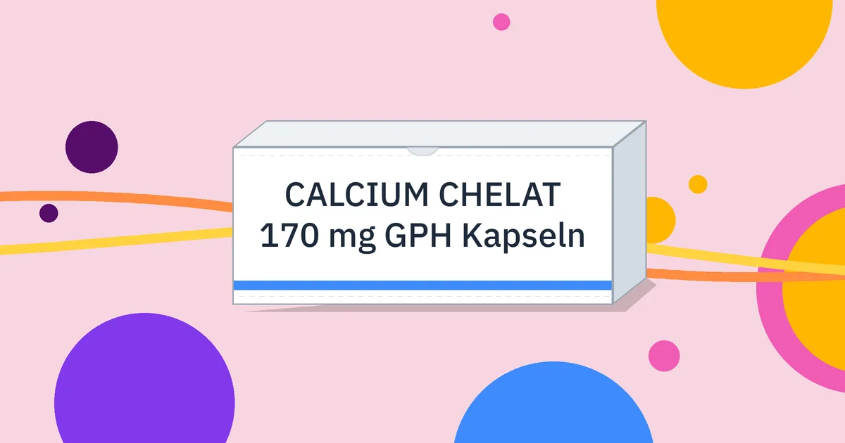 Symbolbild: Packung mit der Aufschrift CALCIUM CHELAT 170 mg GPH Kapseln (PZN 10191194) – Verfügbarkeit und Bezug in Apotheken in Frankfurt am Main