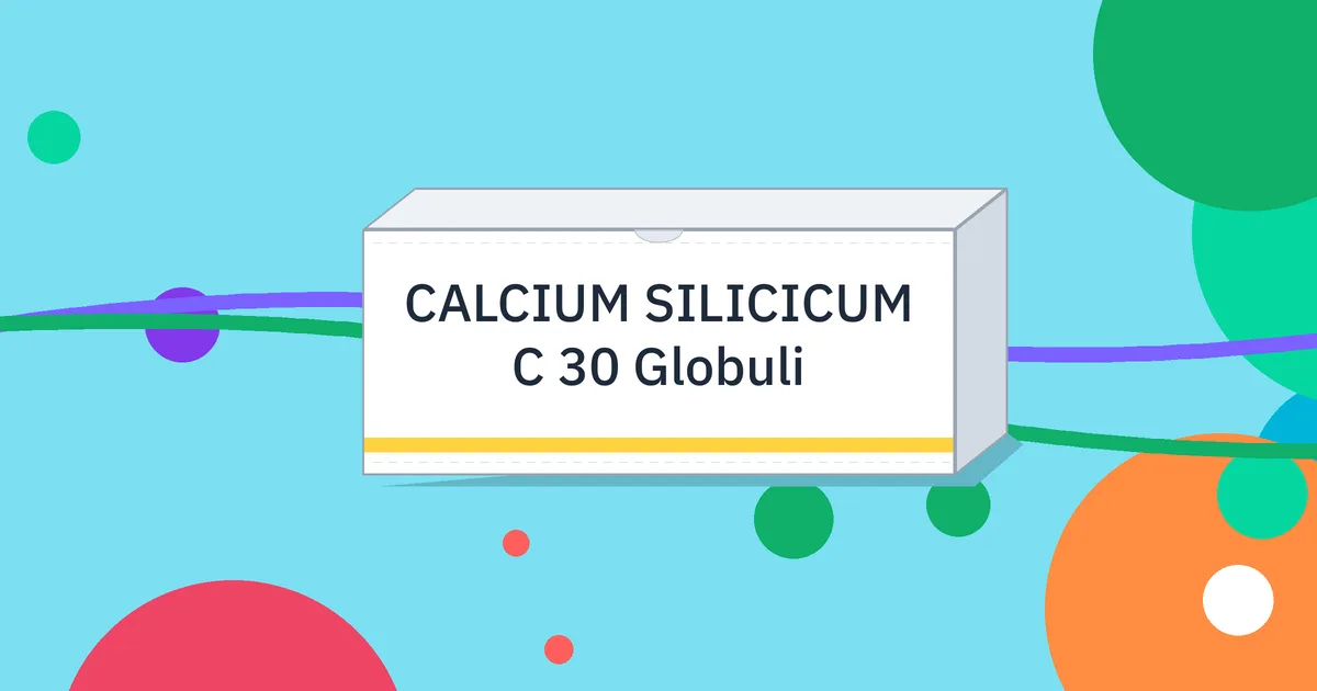 Symbolbild: Packung mit der Aufschrift CALCIUM SILICICUM C 30 Globuli (PZN 07162728) – Verfügbarkeit und Bezug in Apotheken in Frankfurt am Main
